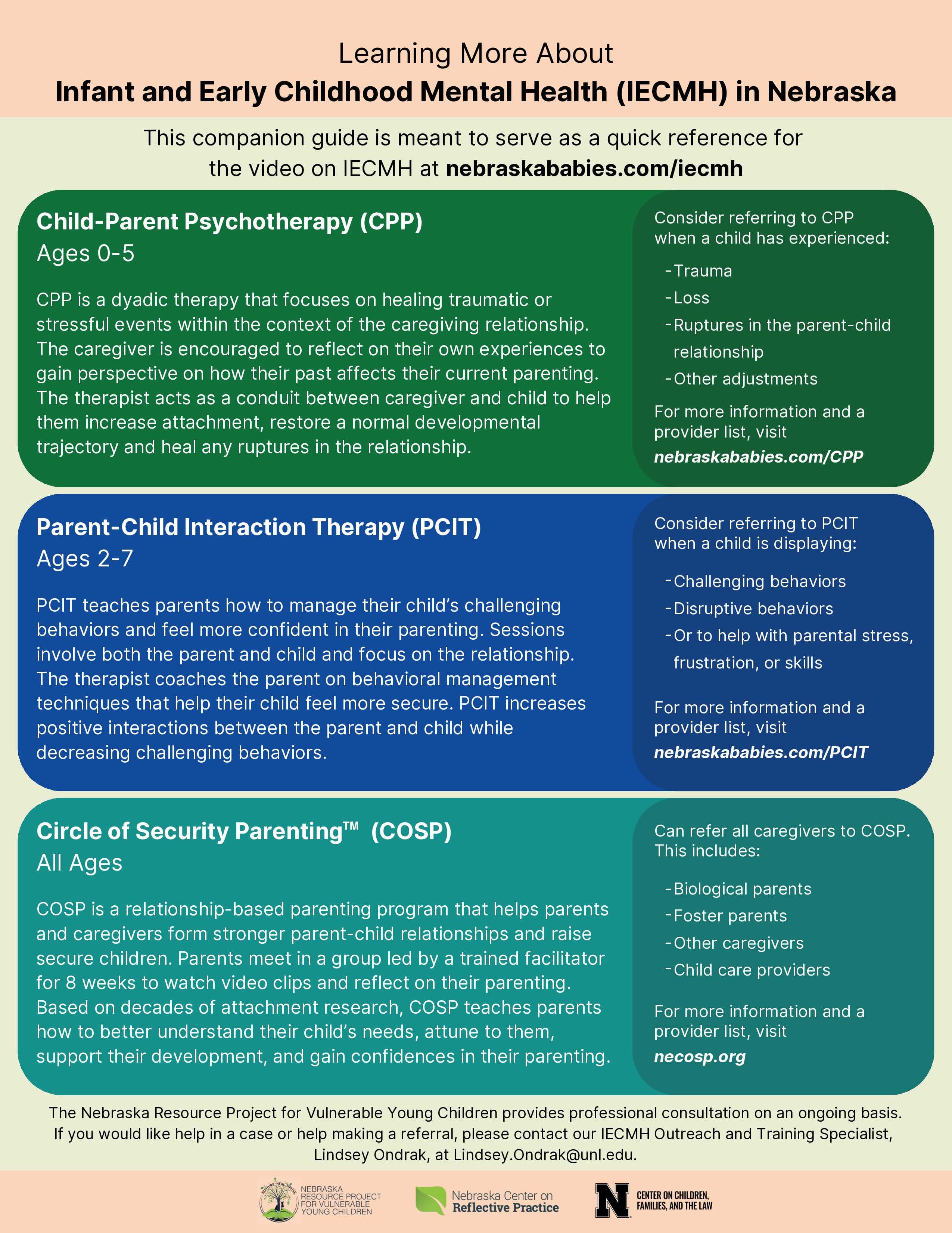 IECMH Services Video Companion Guide | Nebraska Resource Project for Vulnerable Young Children